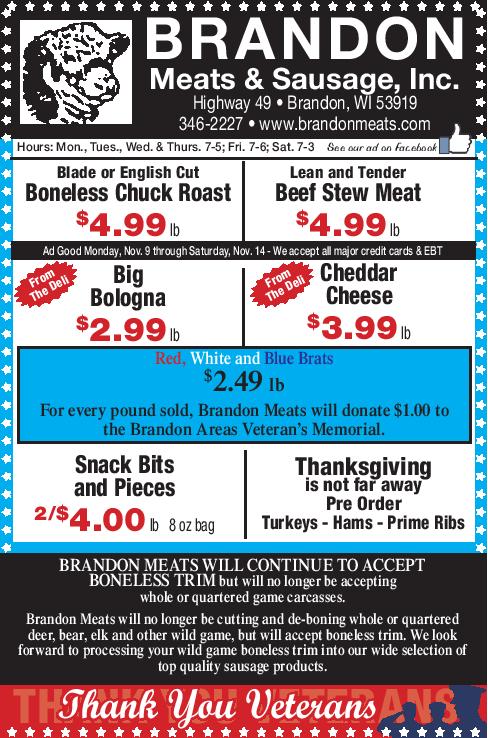 Meat Sales near me Waupun, Steaks on Sale Ripon, Deals, Brandon Meats