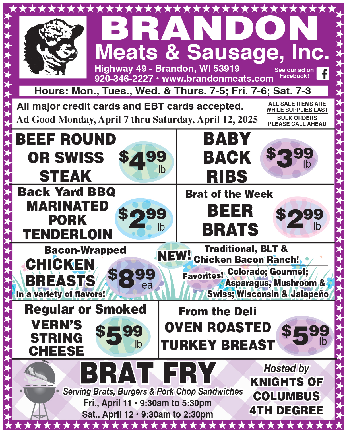 Meat Sales near me Waupun, Steaks on Sale Ripon, Deals, Brandon Meats