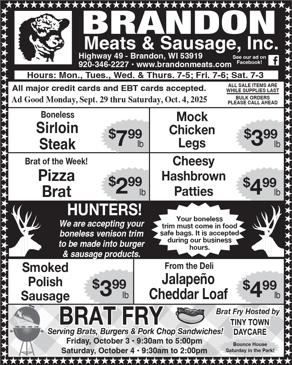 Meat Sales near me Waupun, Steaks on Sale Ripon, Deals, Brandon Meats