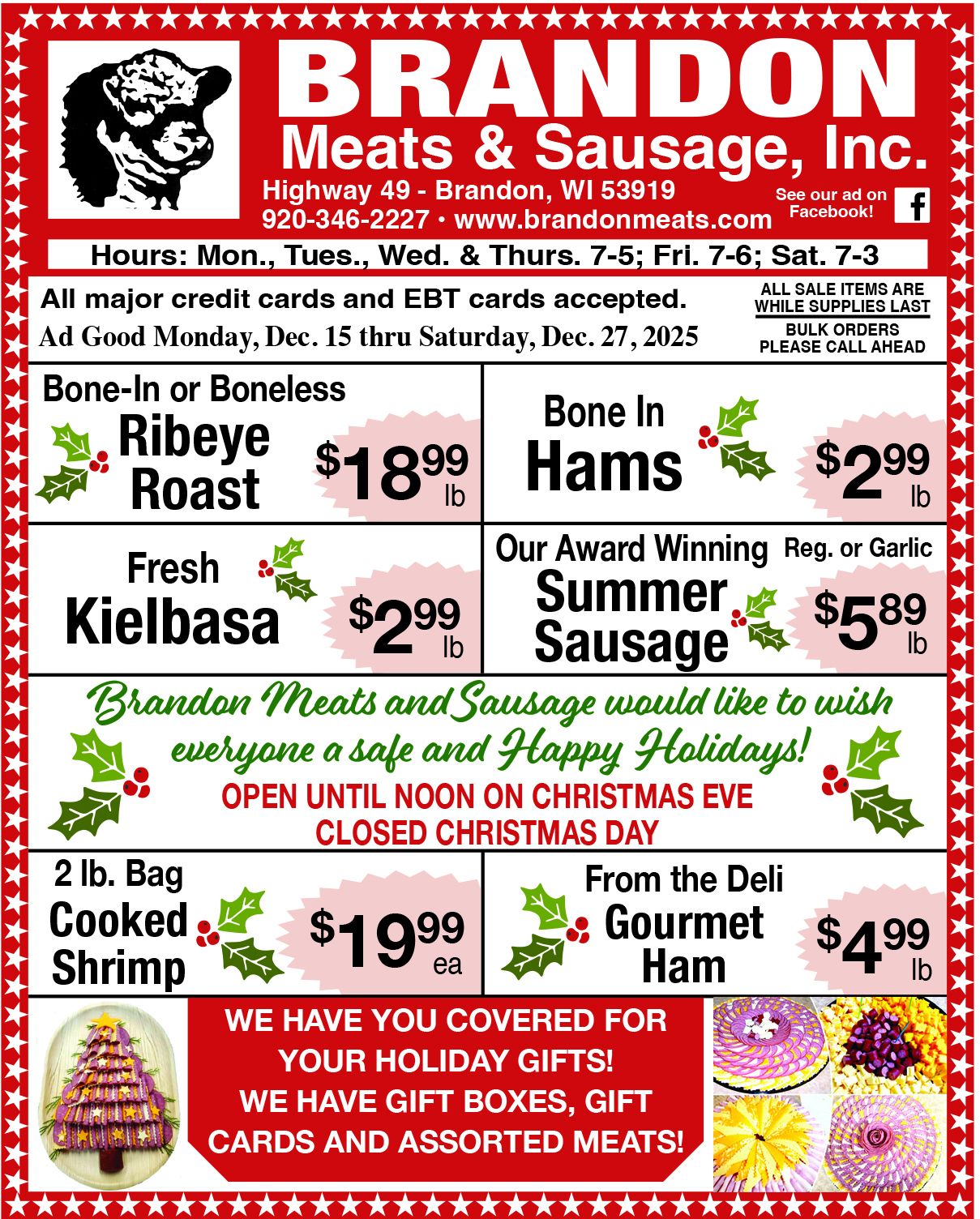 Meat Sales near me Waupun, Steaks on Sale Ripon, Deals, Brandon Meats